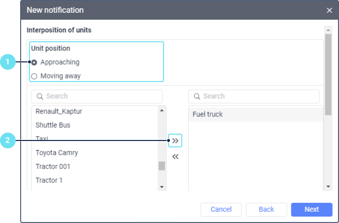 Notification Types Fleetometer